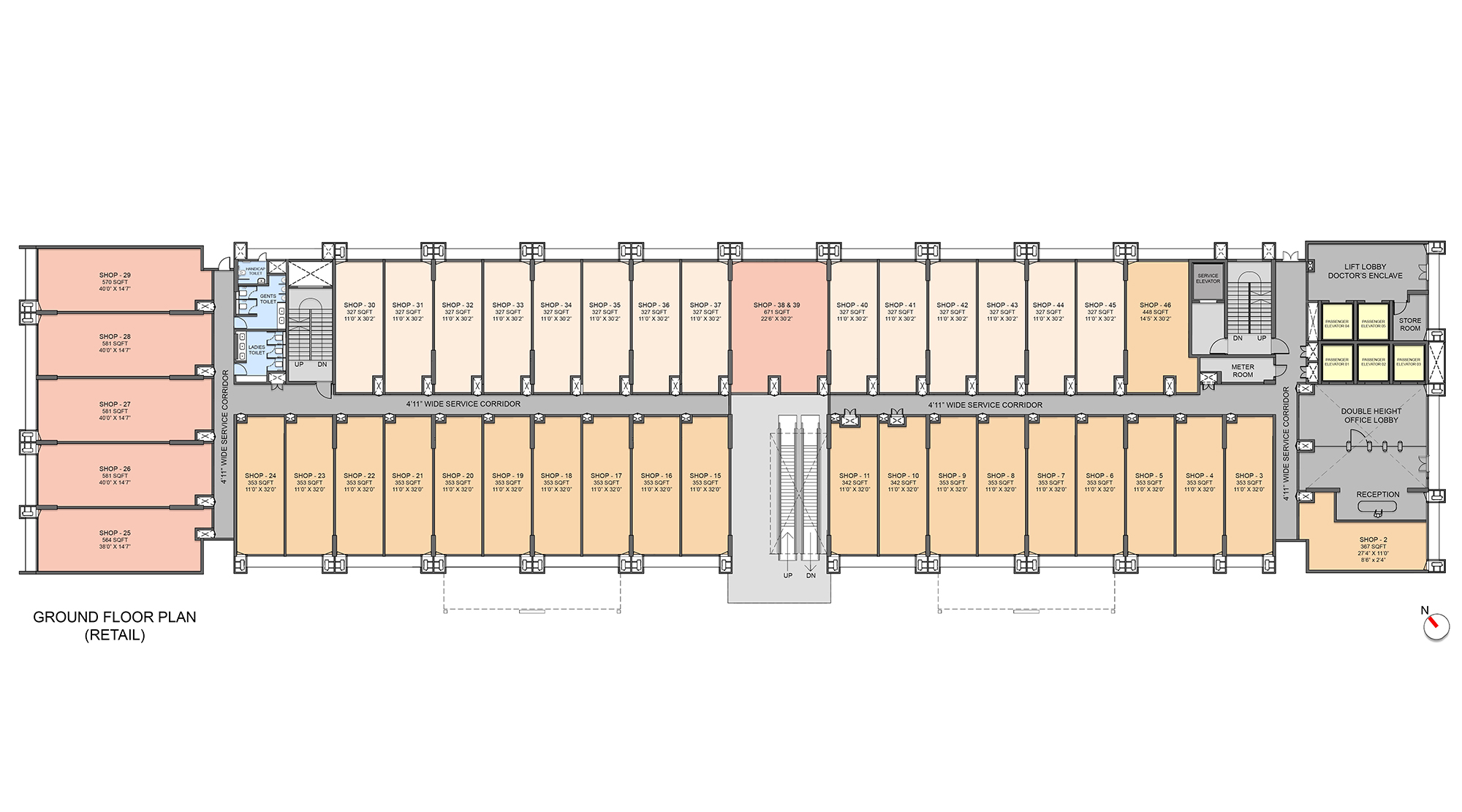 Lodha Signet Kalyan Shil Road: Ground, First, and Second Floor Plans