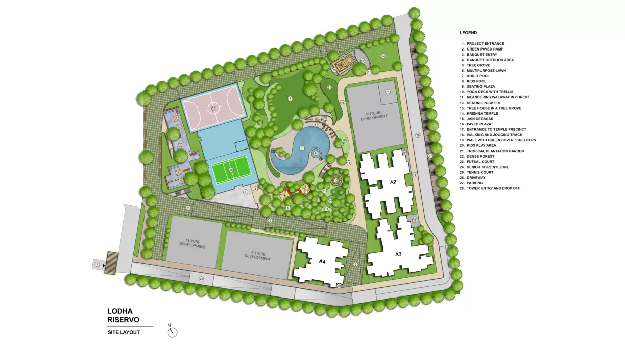 Lodha Riservo Floor Plans - 3 BHK Flats in Vikhroli